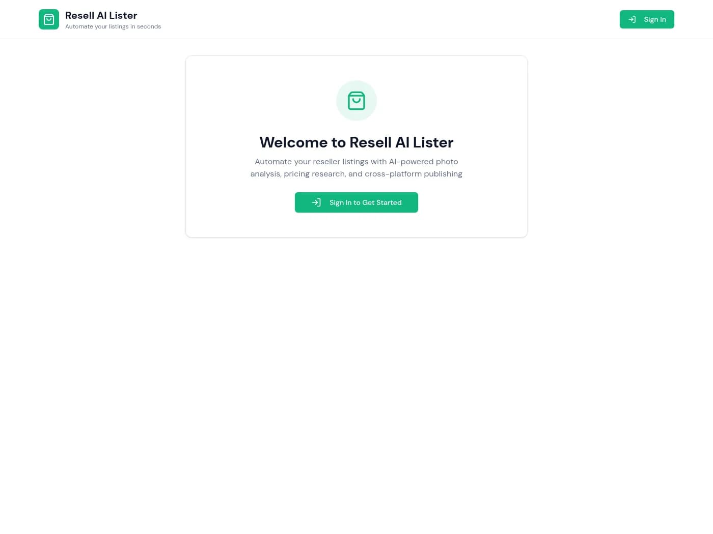 Resell AI Lister