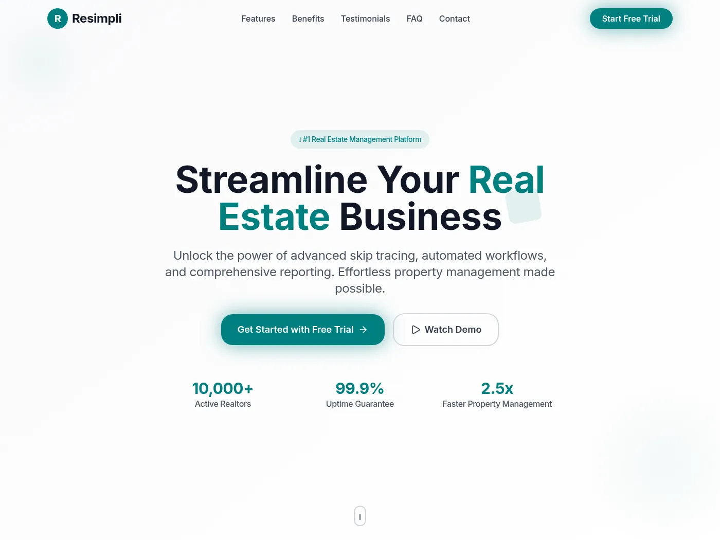 Resimpli Dynamic Interactive Landing Page for Realtors