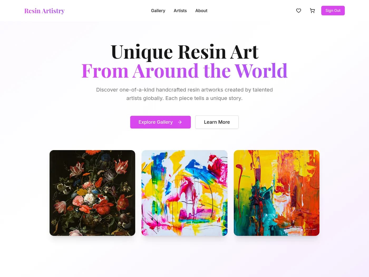 Resin Artworks Global Marketplace