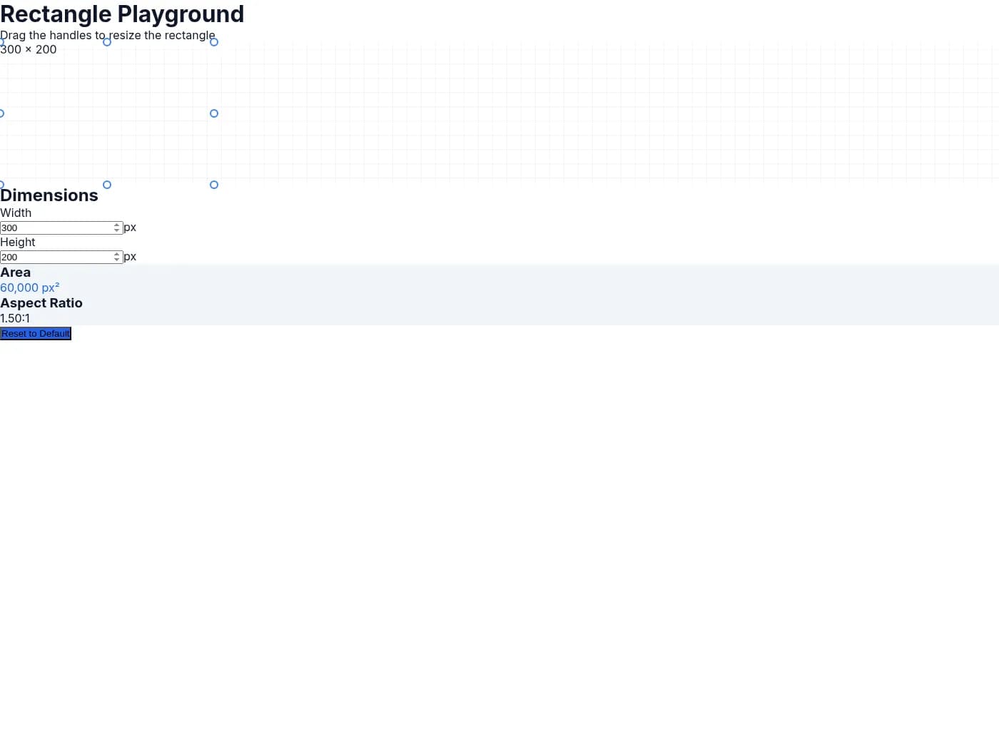 Resizable Rectangle Playground
