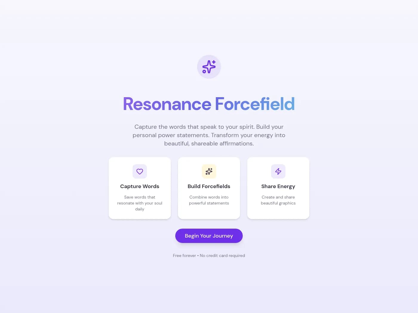 Resonance Forcefield: No-Code App for Personal Power Statements