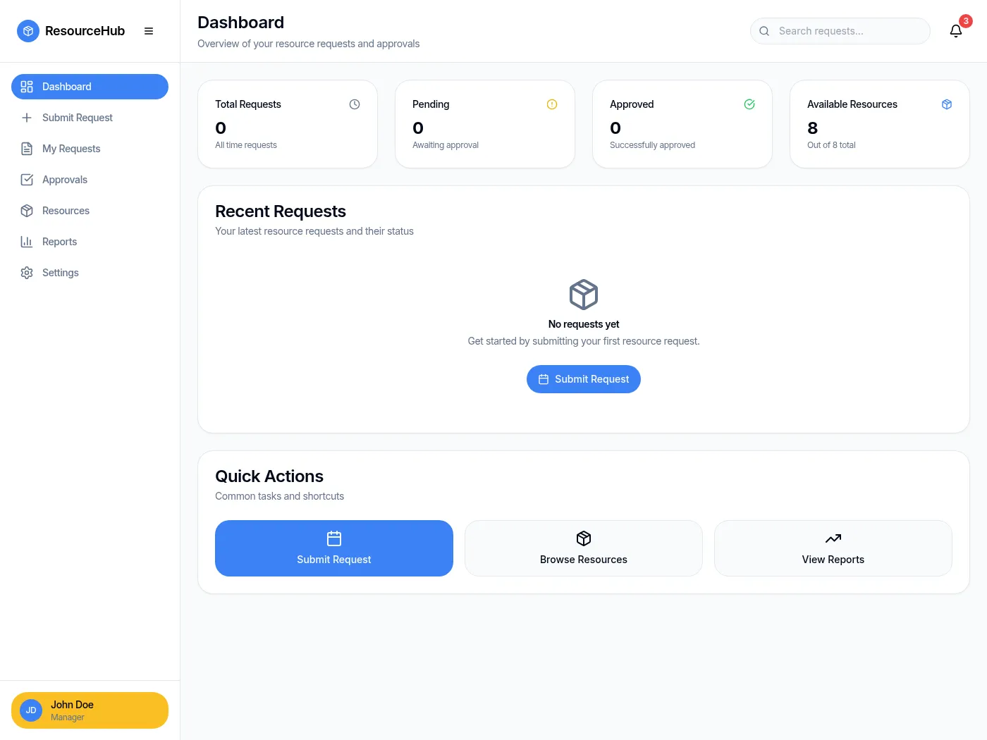 Resource Request & Approval Manager