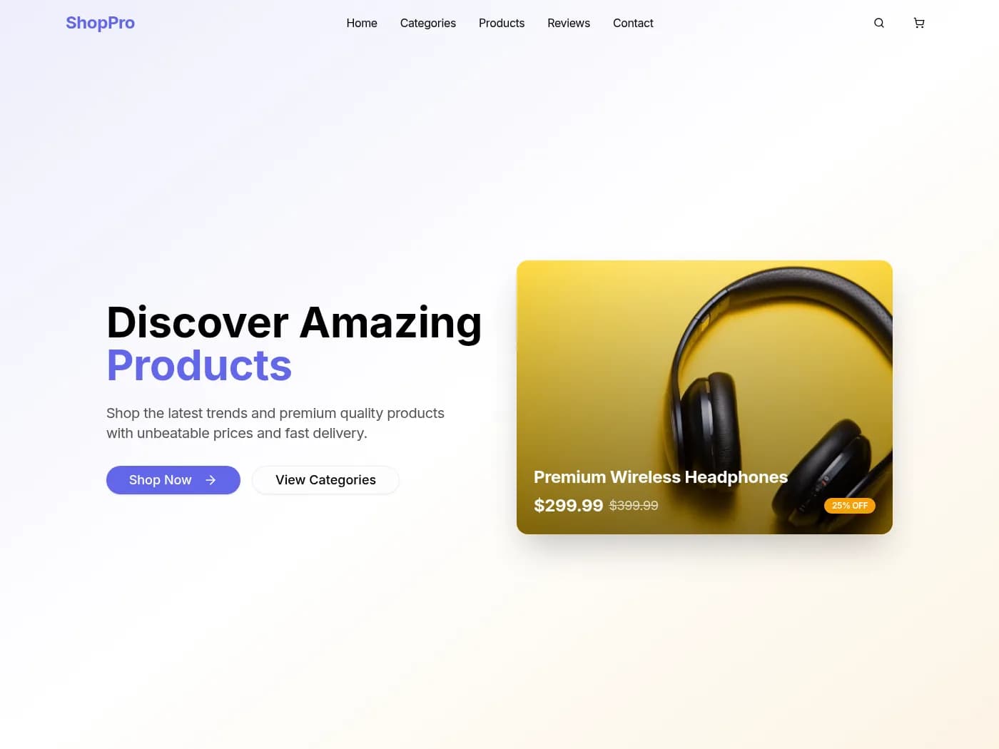 Responsive 7-Section Product Showcase Website