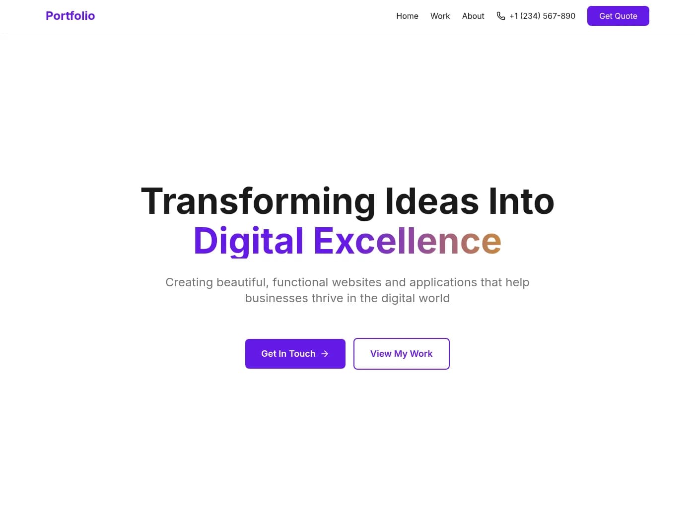 Sleek Responsive Portfolio Website with Custom Contact Form