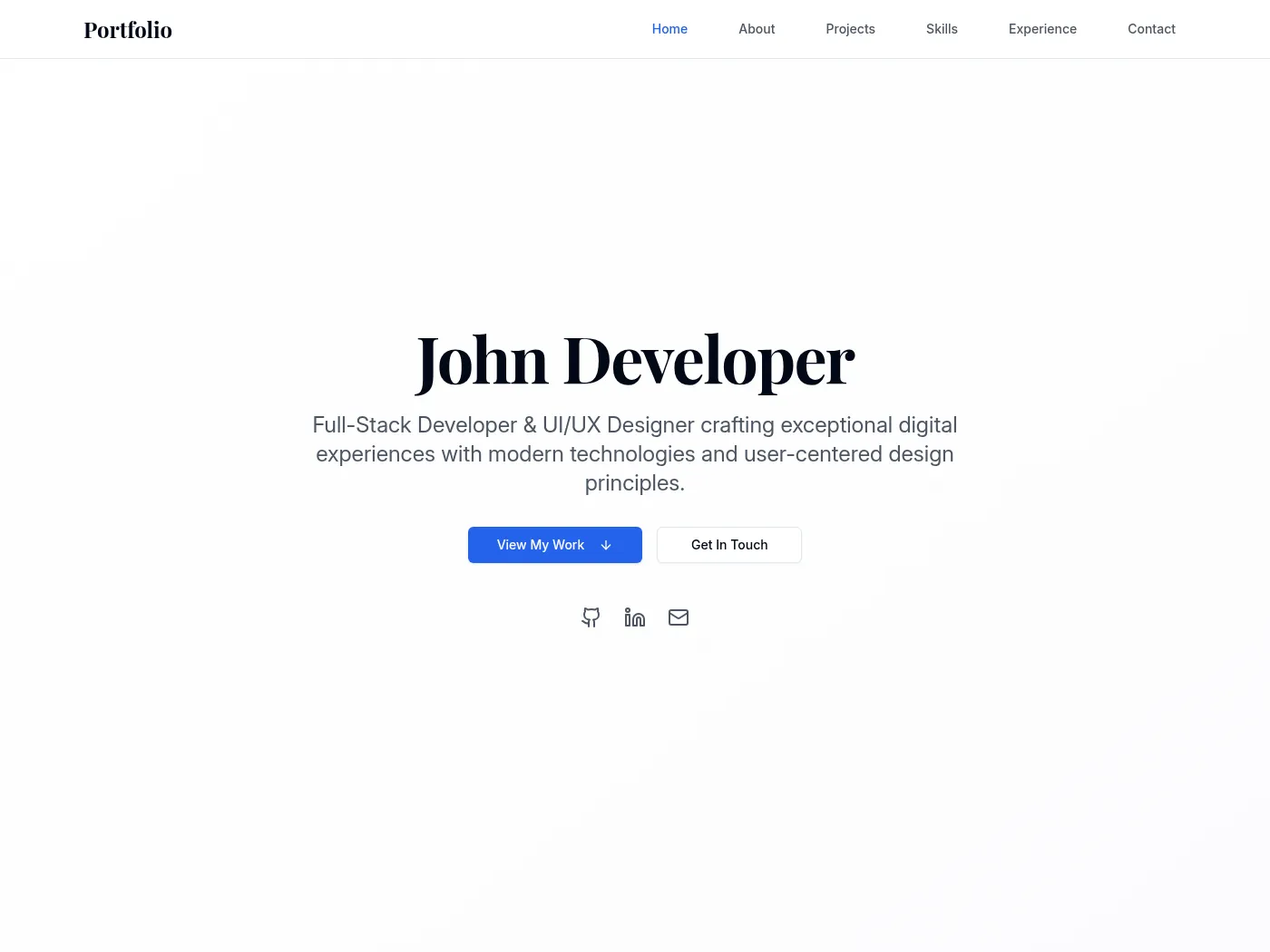Full-Stack Responsive Portfolio Website
