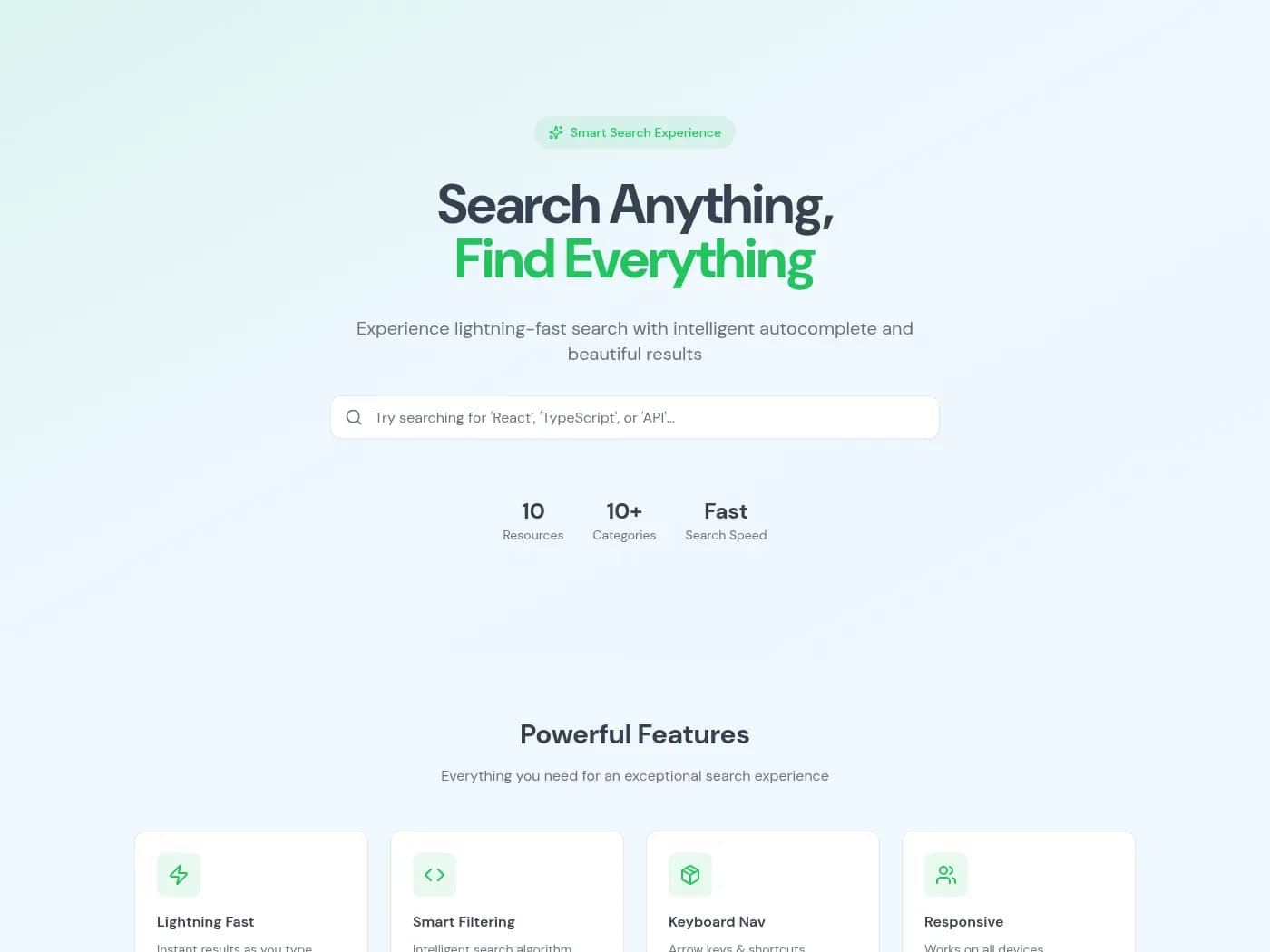 Responsive Smart Search Bar