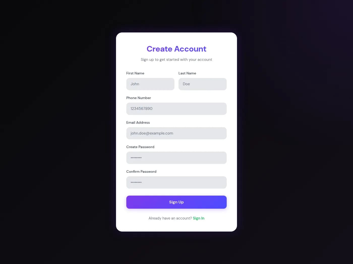 Sleek Auth Portal: Responsive Signup & Login Web Page
