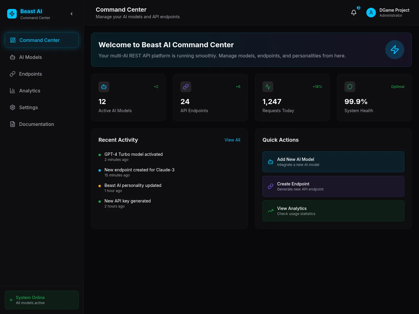 Rest API AI Command Center
