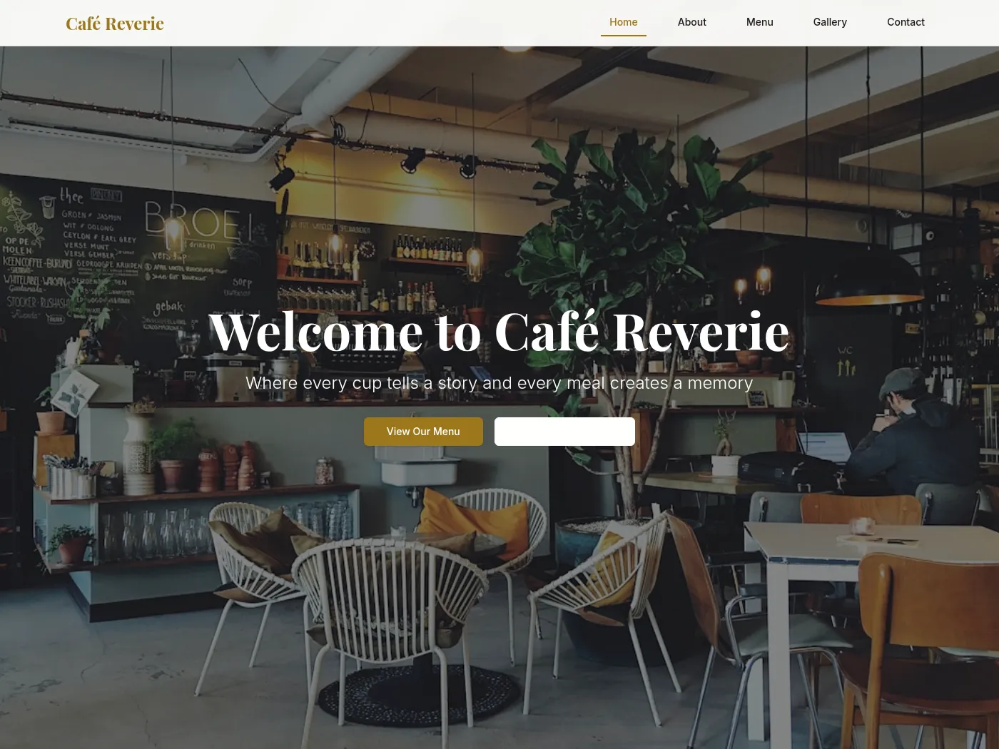 Restaurant or Café Landing Page