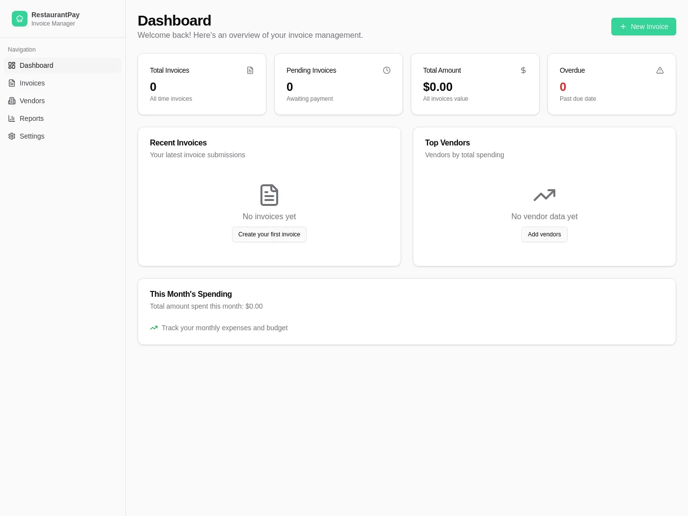 Restaurant Vendor Invoice Management App