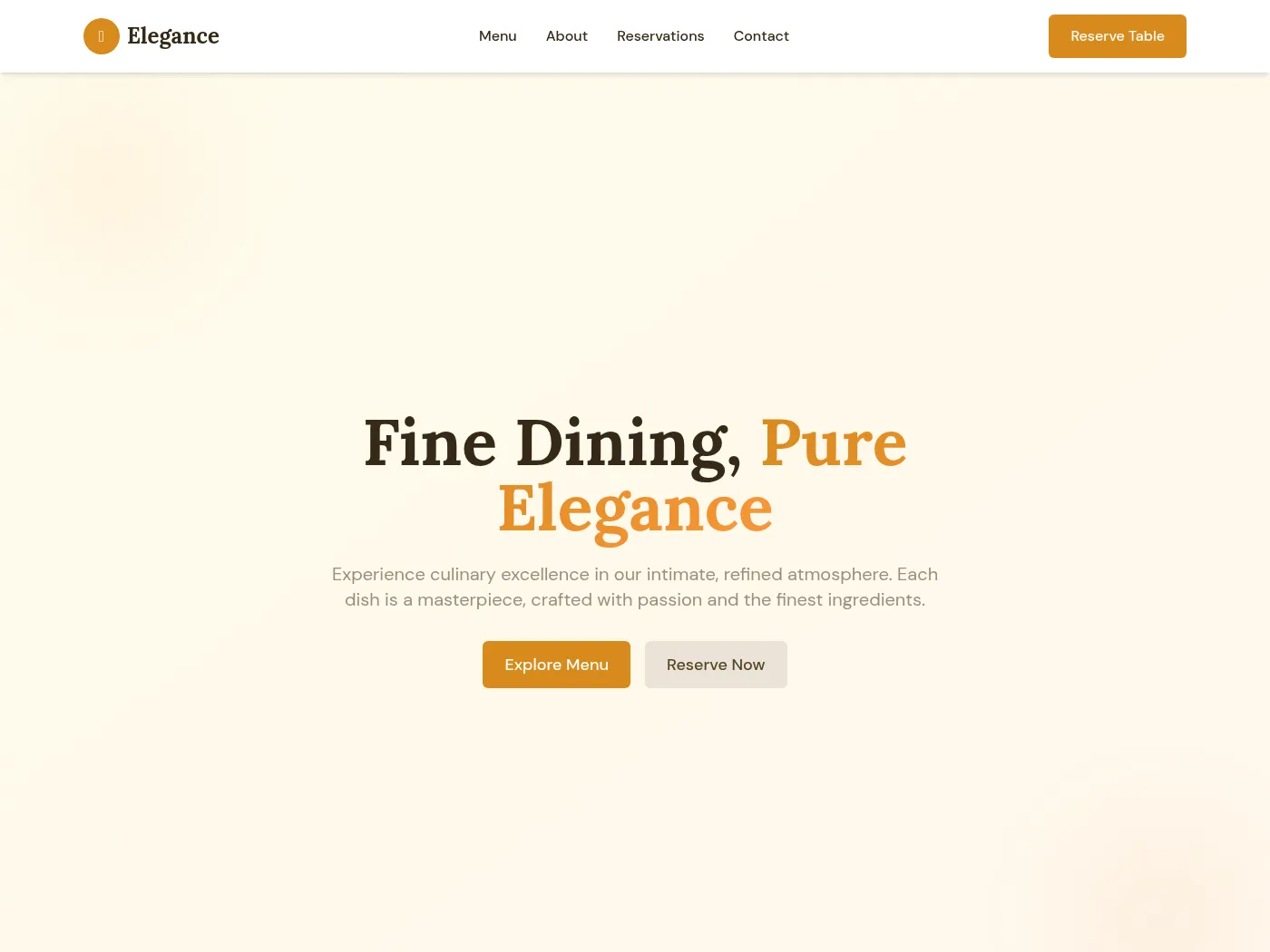 Elegant Restaurant Website