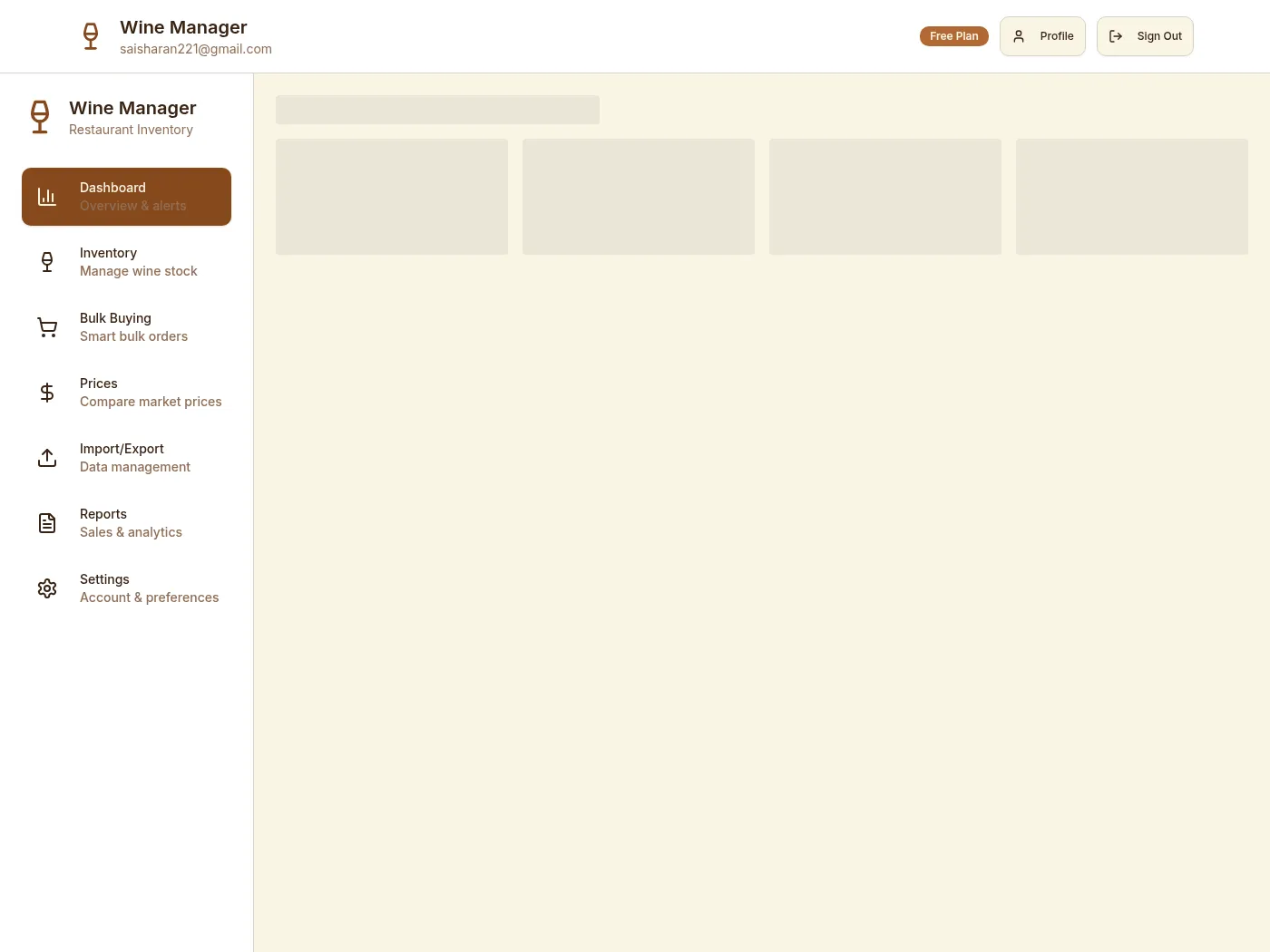 Restaurant Wine Inventory Management System