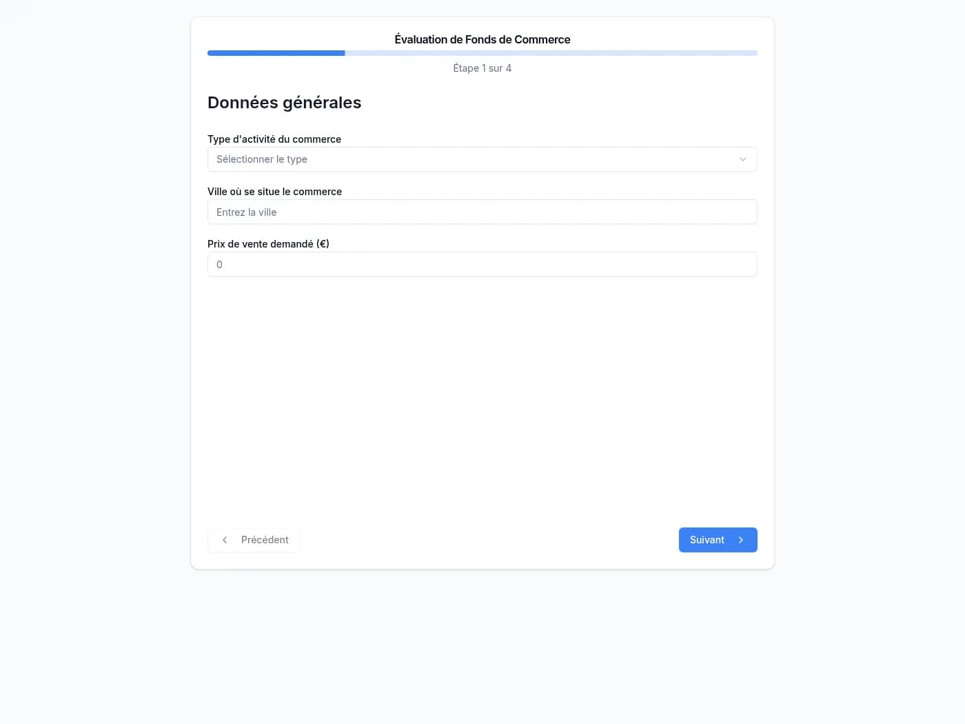 Restauration Business Evaluation Simplifiée