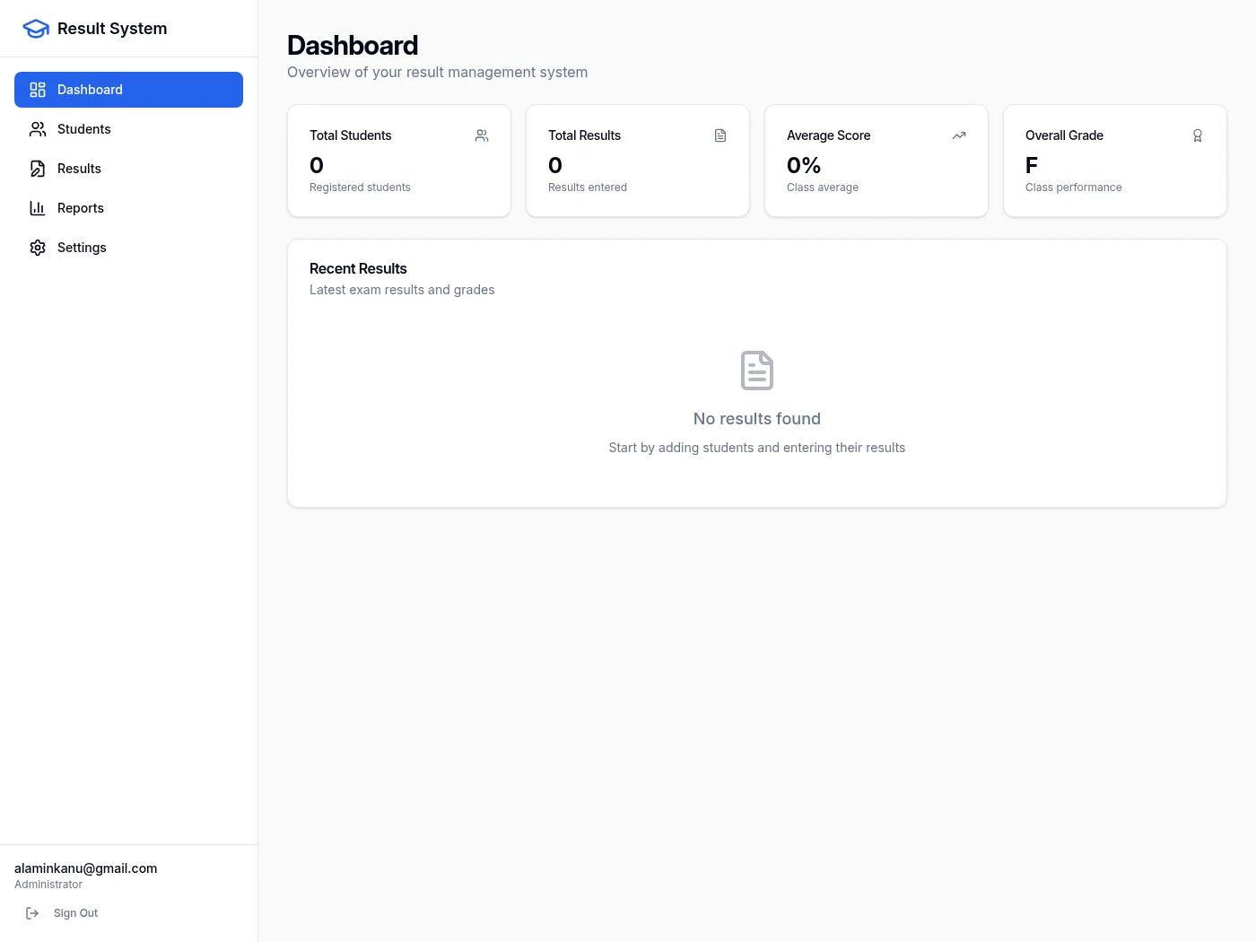Result Management Application