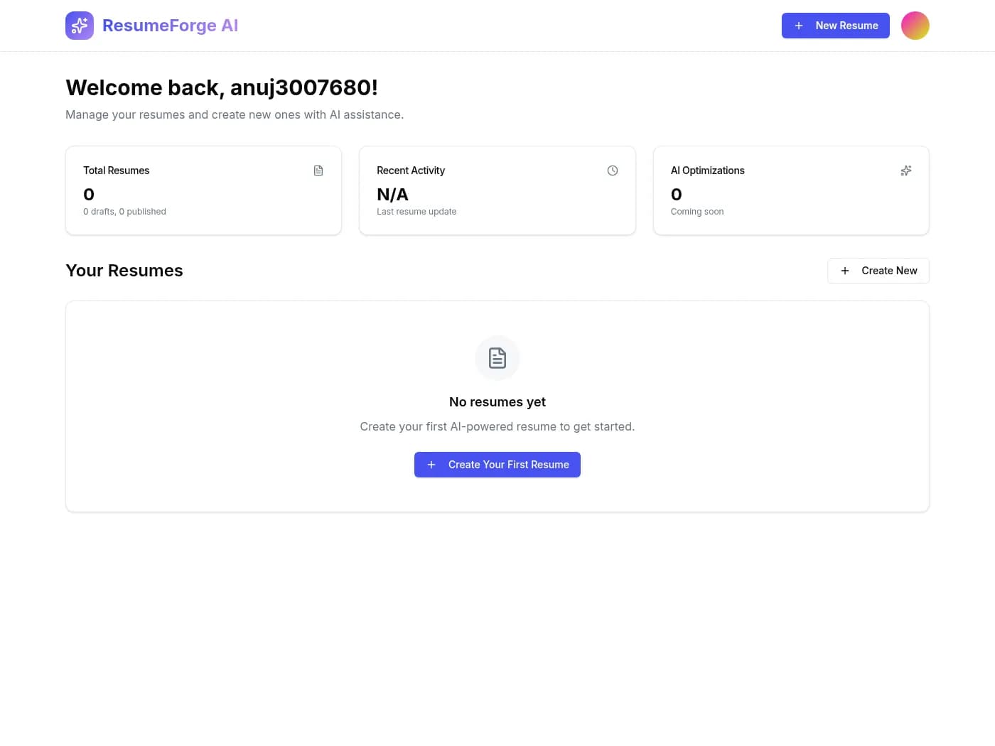 ResumeForge AI: Intelligent Resume Builder & Career Toolkit