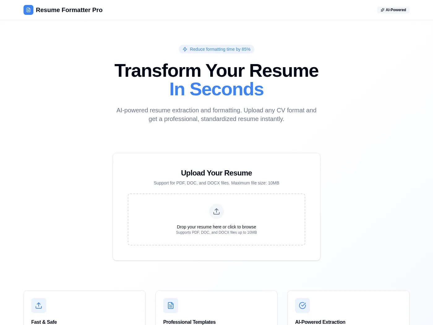 Resume Formatter Web App Inspired by Allsorter