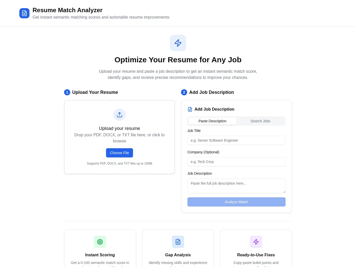 Resume-to-Job Semantic Match MVP
