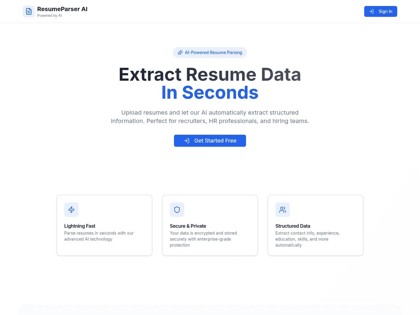 Resume Parser AI Website