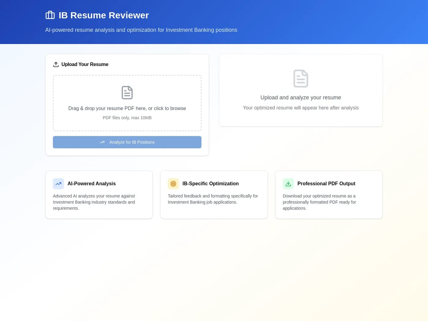 Resume Reviewer and Formatter for Investment Banking Jobs
