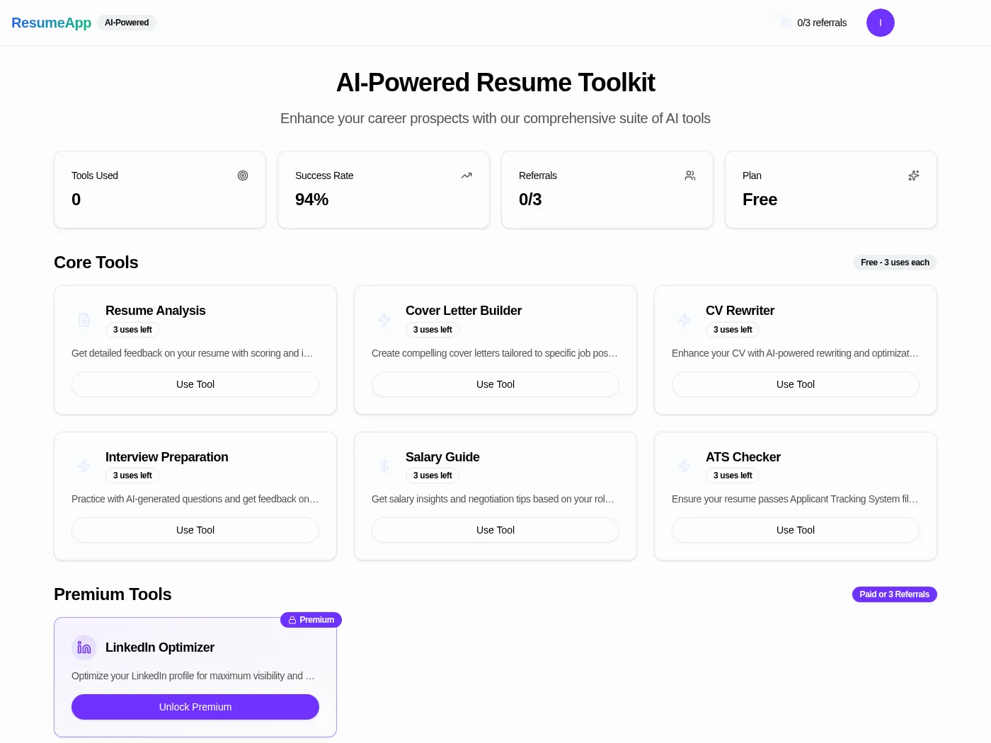 ResumeApp - AI-powered Resume Toolkit with Premium Features and Hiring Manager Insights