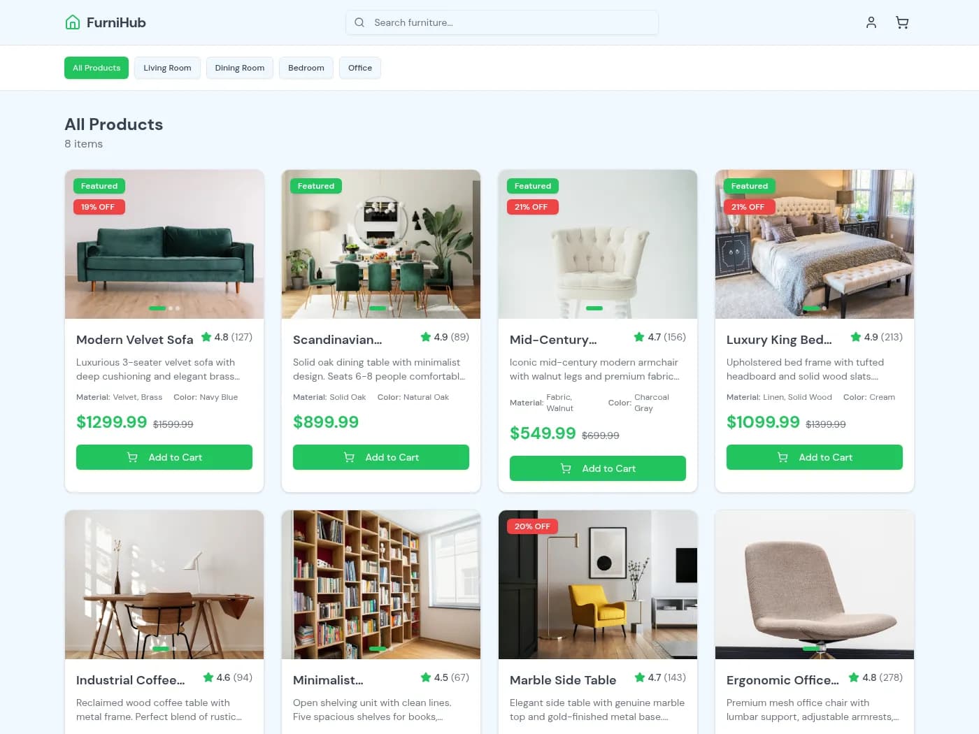 Interactive Retail Furniture Shopping Platform