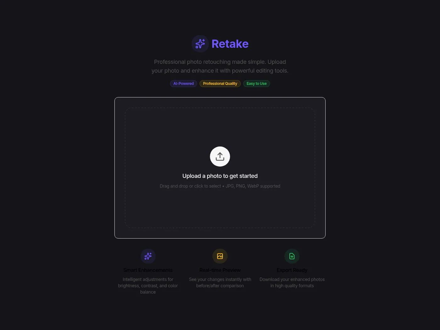 Retake Photo Retouching App Clone
