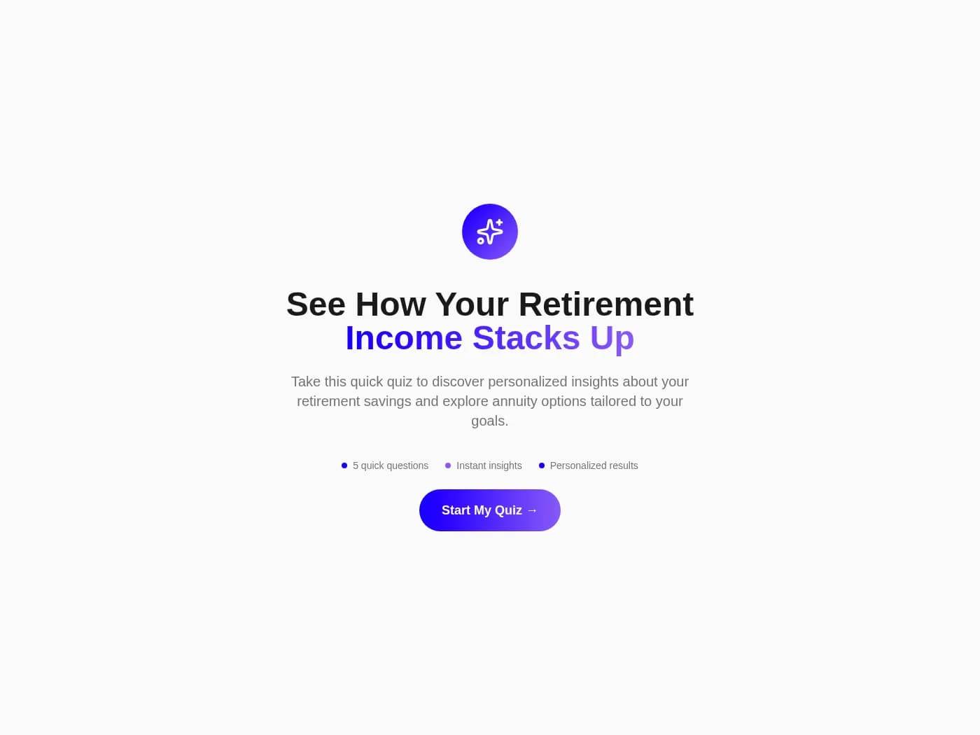 Retirement Insights Quiz: Engaging Annuity Discovery Form