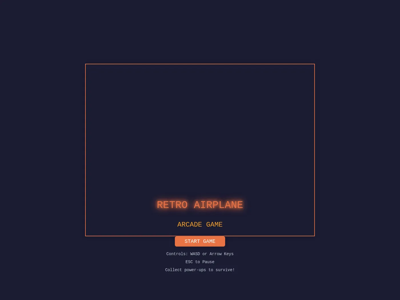 Retro Airplane Arcade Game