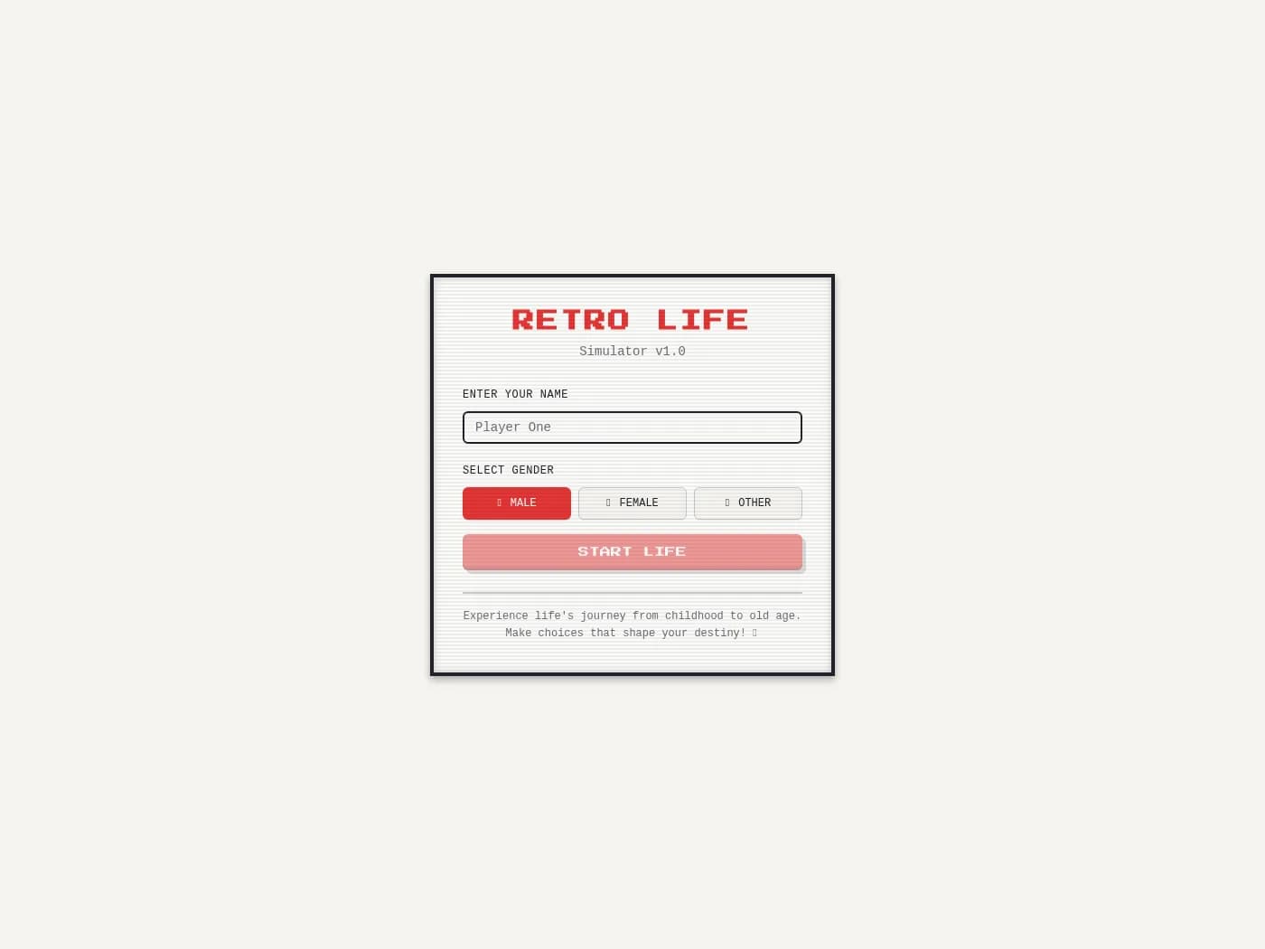 Retro Life Simulator