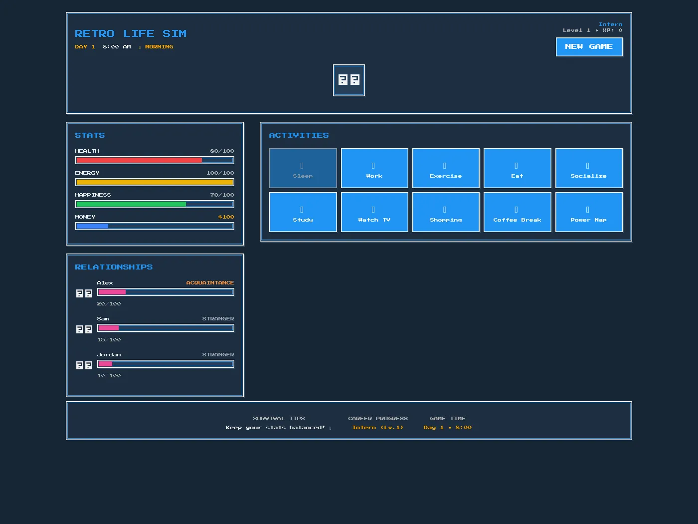 Retro Life Simulator