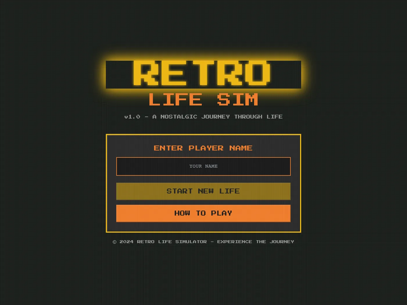 Retro Life Simulator Game