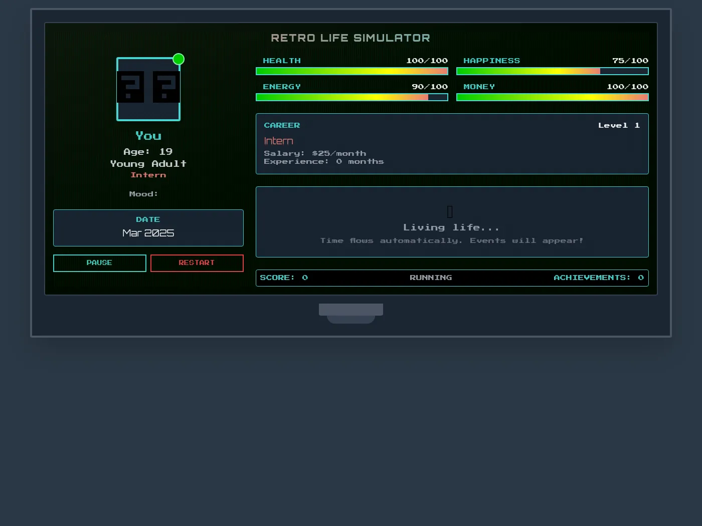 Retro Life Simulator