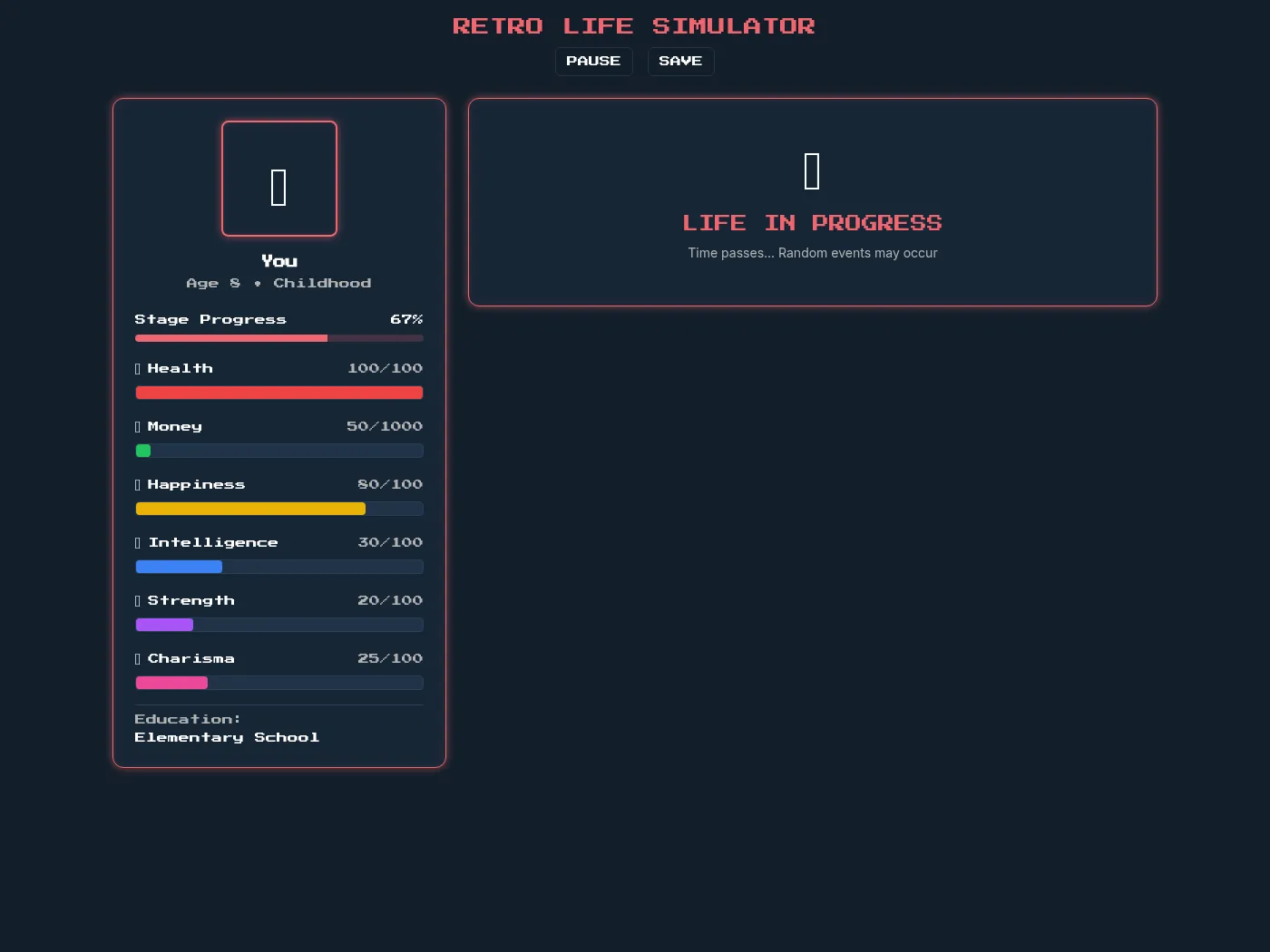 Retro Life Simulator