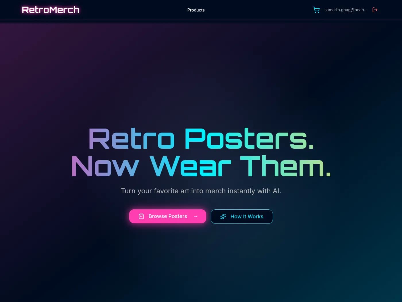 RetroMerch – Posters That Become Merch (AI-Driven eCommerce Experience)