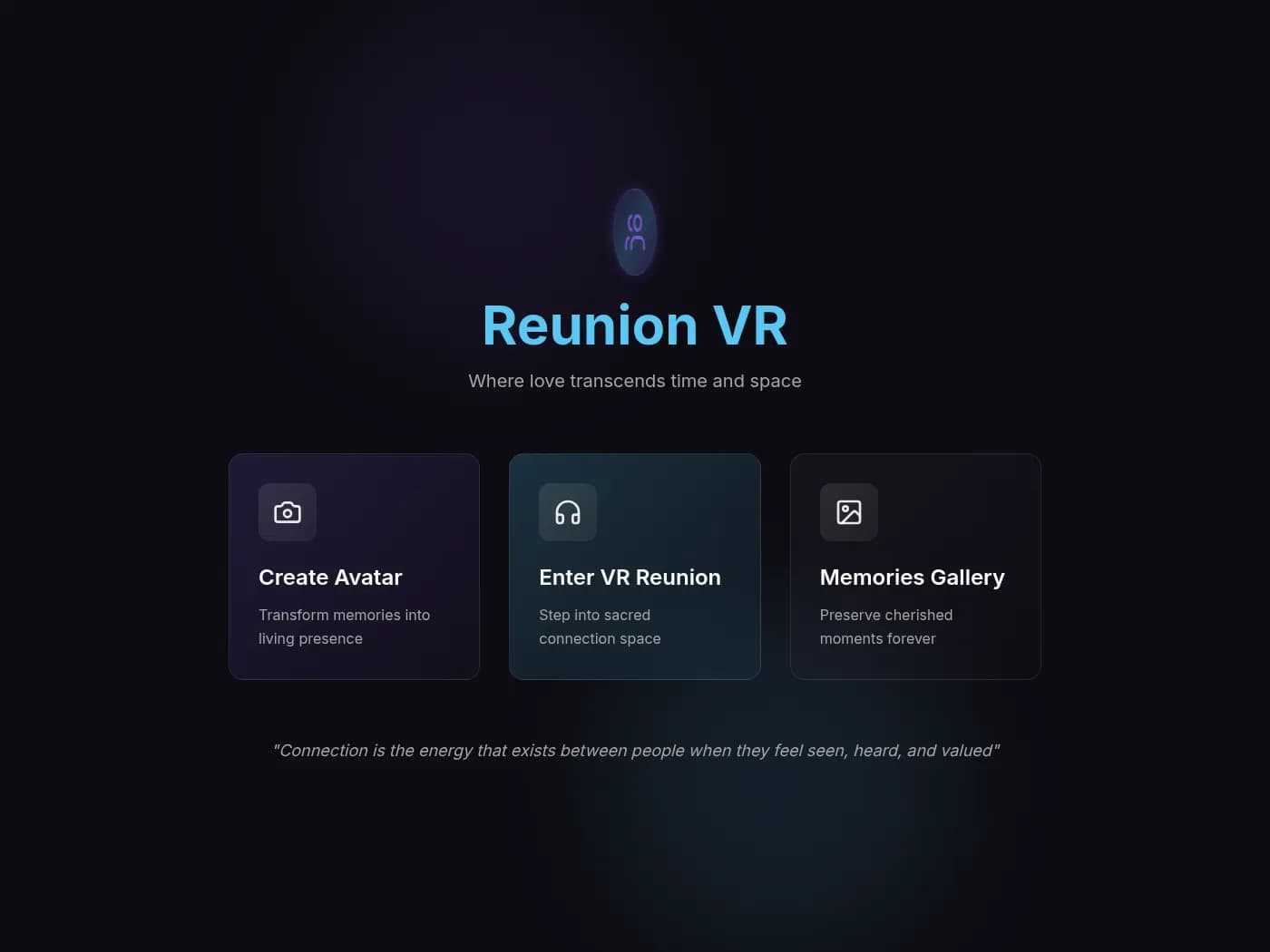 Reunion VR: Emotionally Reconnect with Lost Loved Ones through Futuristic AI-Generated Avatars