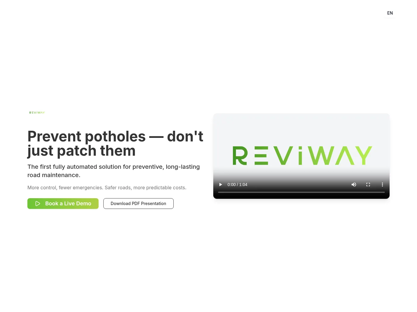 Reviway Bilingual Road Maintenance Landing Page & PDF