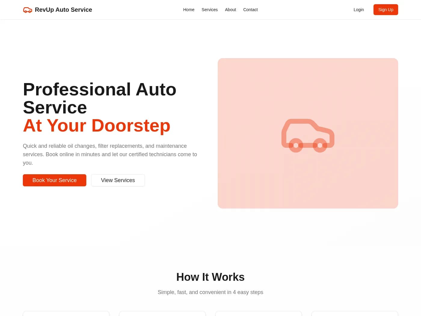 RevUp Auto Service Web Booking Platform