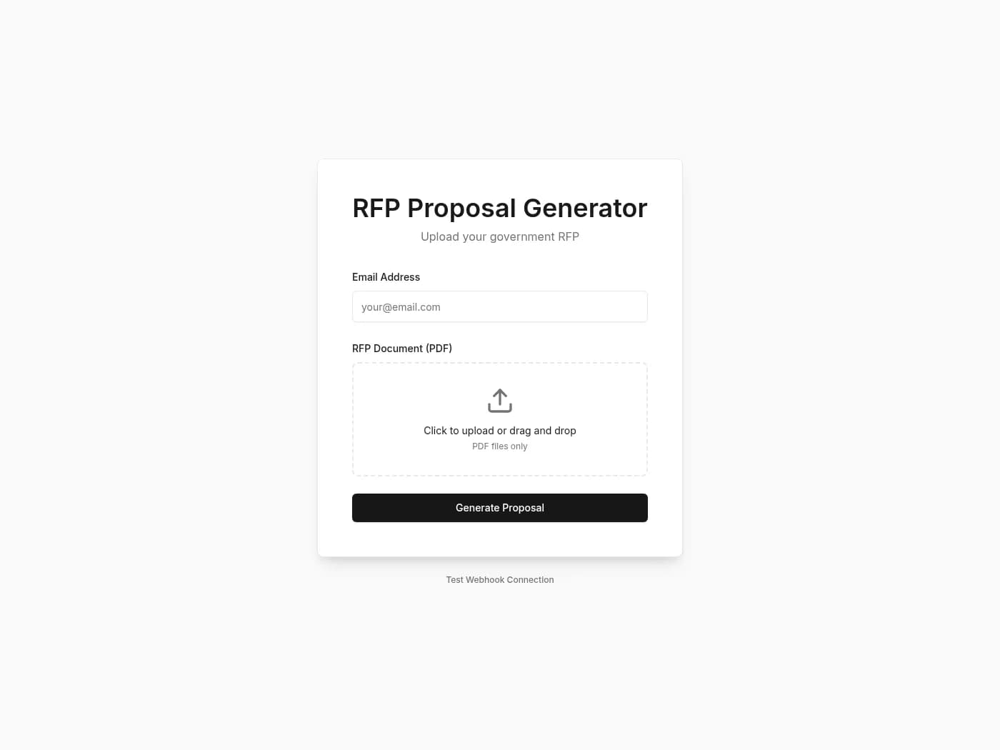 Modern Government RFP Proposal Generator Web App