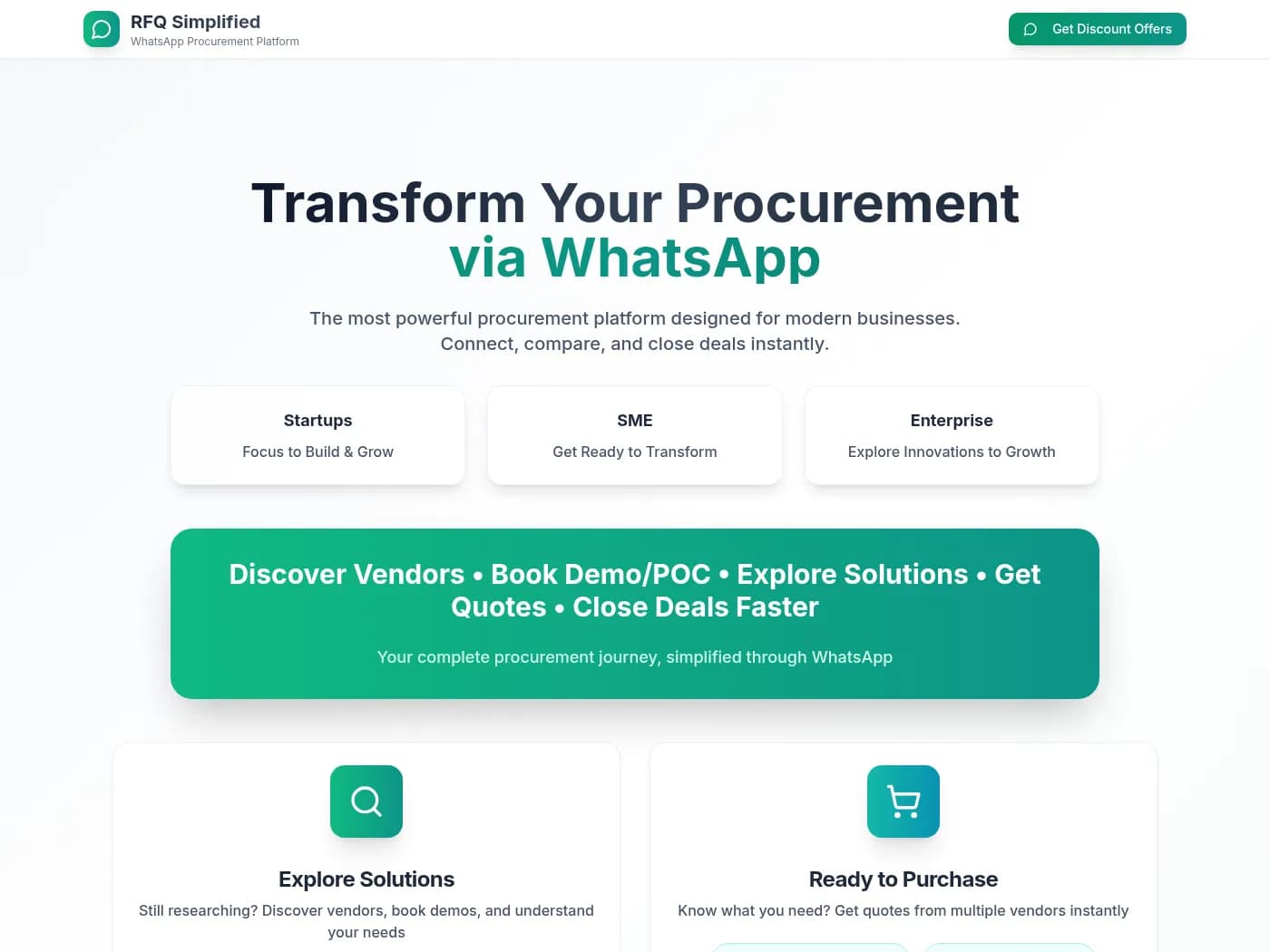 RFQ Simplified: One-Page WhatsApp-Driven Enterprise Procurement Website