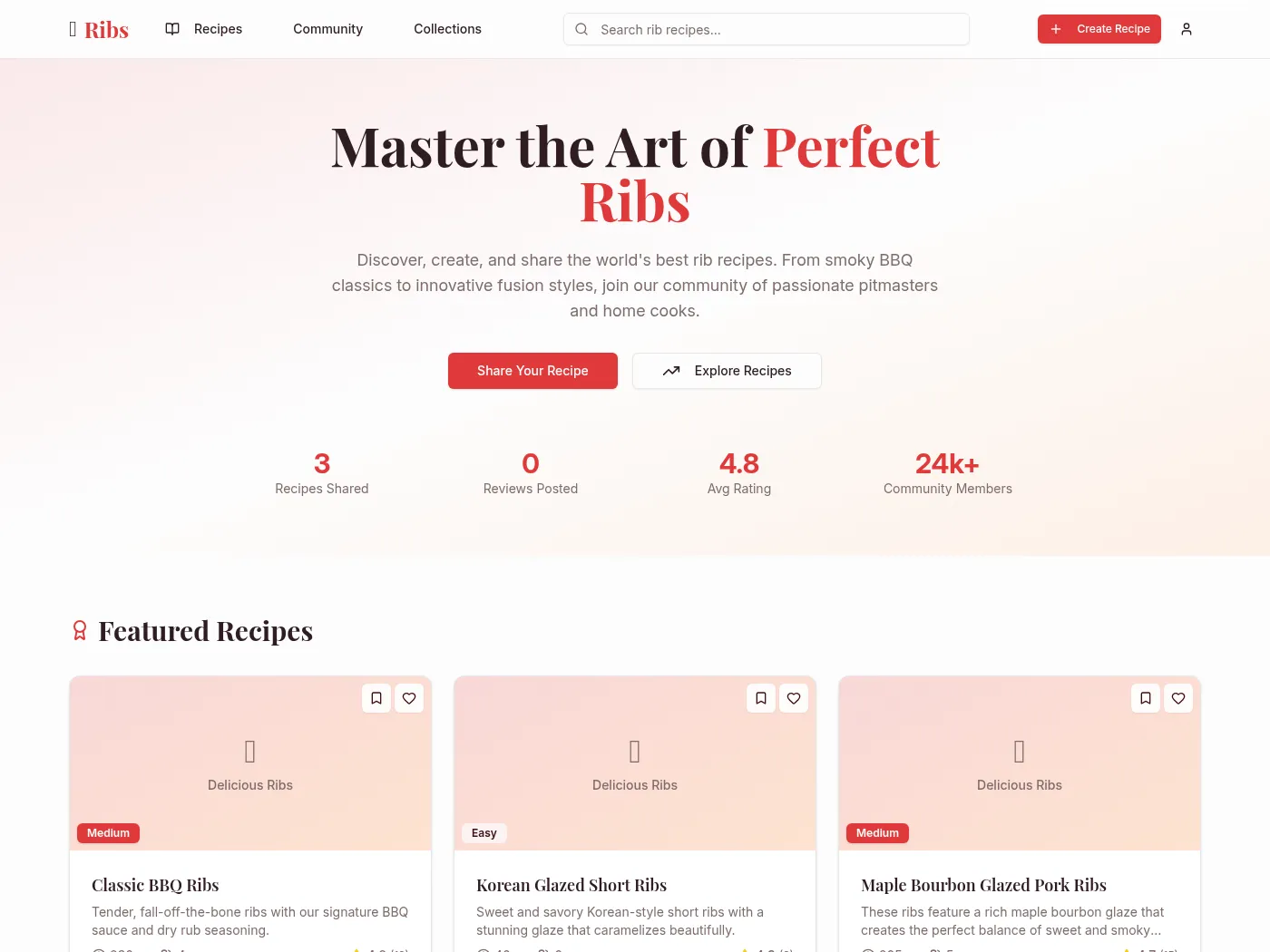 Ribs: Collaborative Recipe Sharing Platform