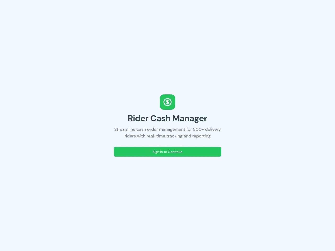 Rider Cash Management & Reporting Dashboard