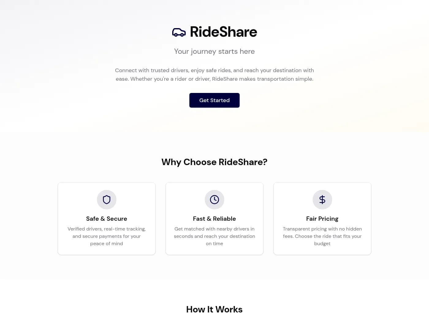 RideShare Platform – Modern Ride-Hailing App