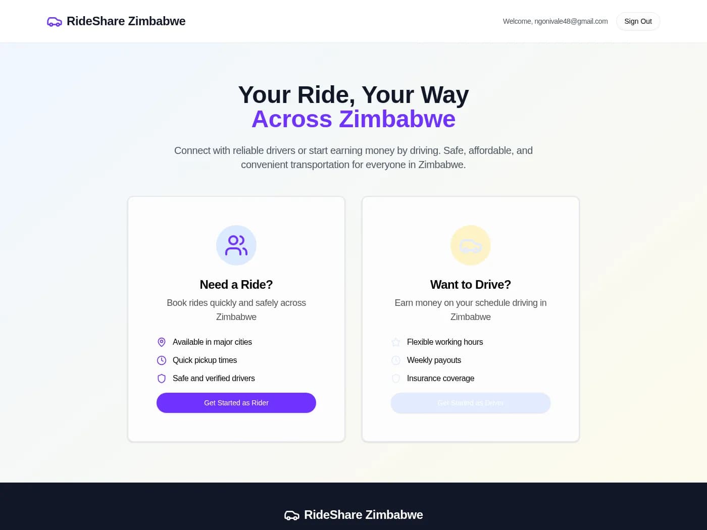RideShare Zimbabwe: Local Uber-Style Platform