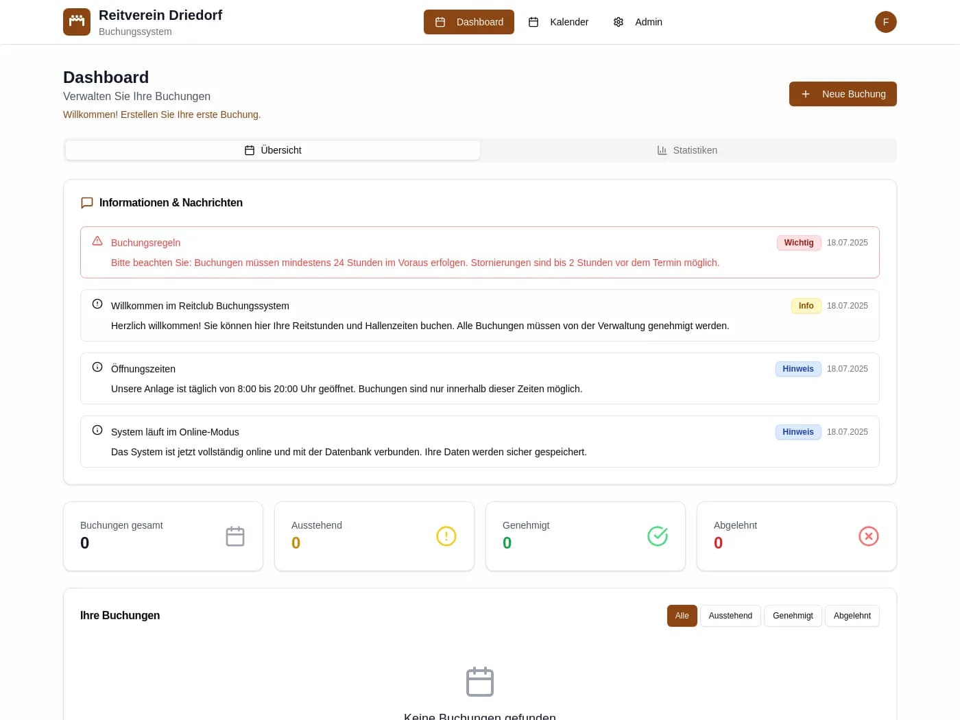 Riding Club Booking System