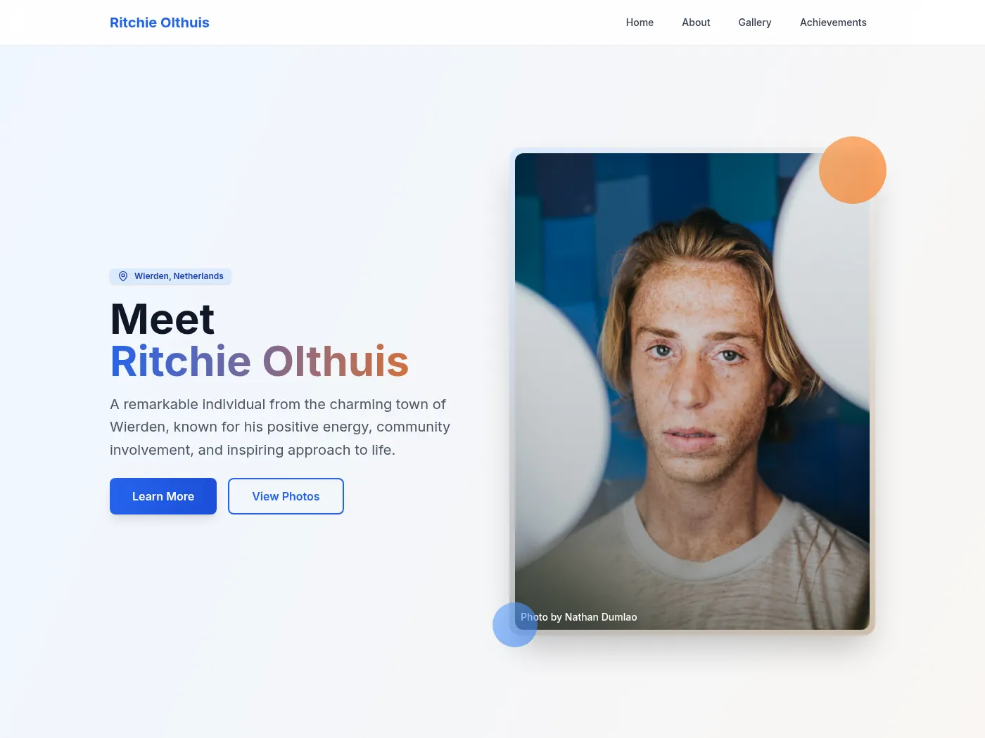 Ritchie Olthuis Personal Profile Website