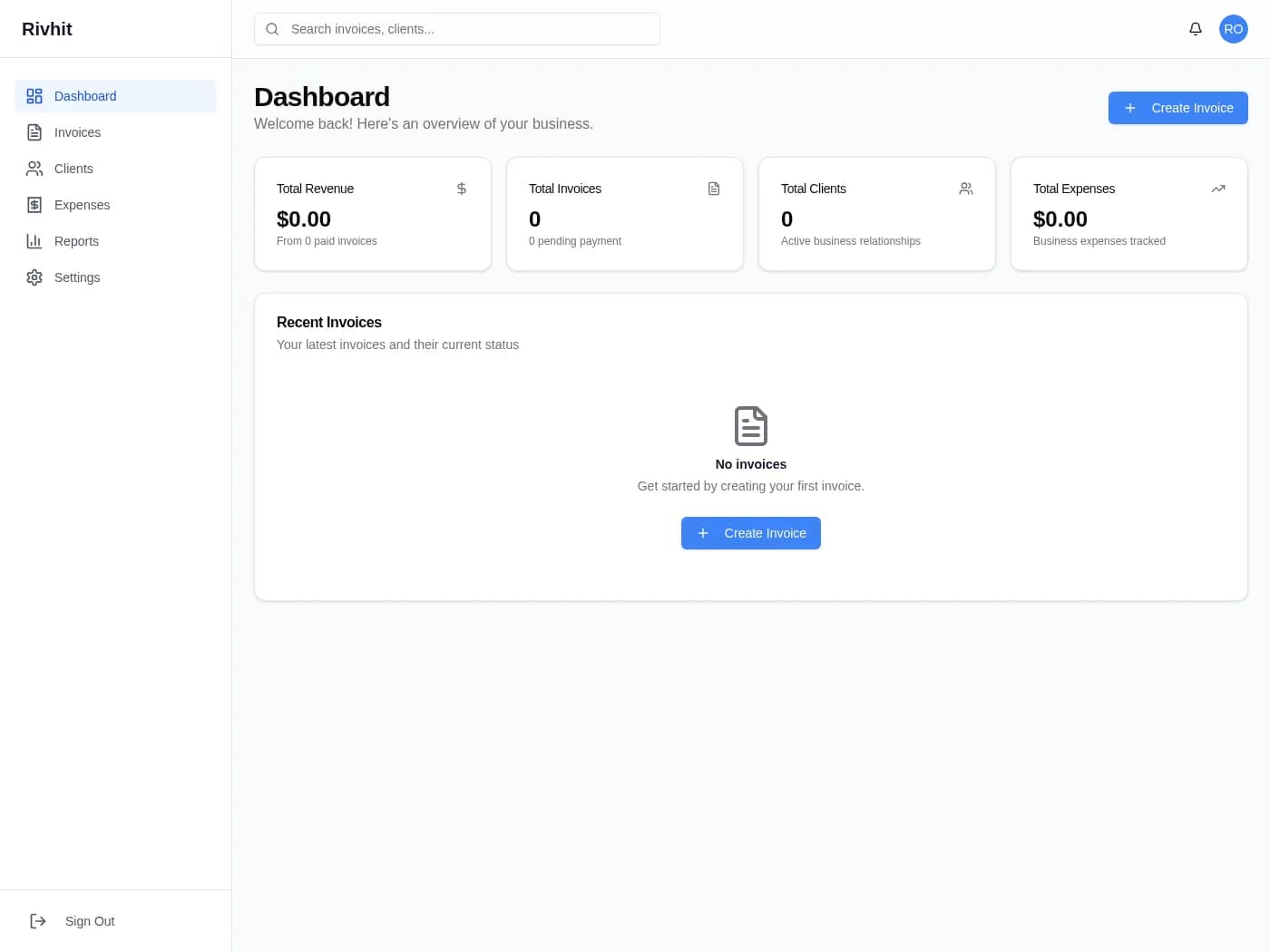 Rivhit-Inspired Online Invoicing Platform