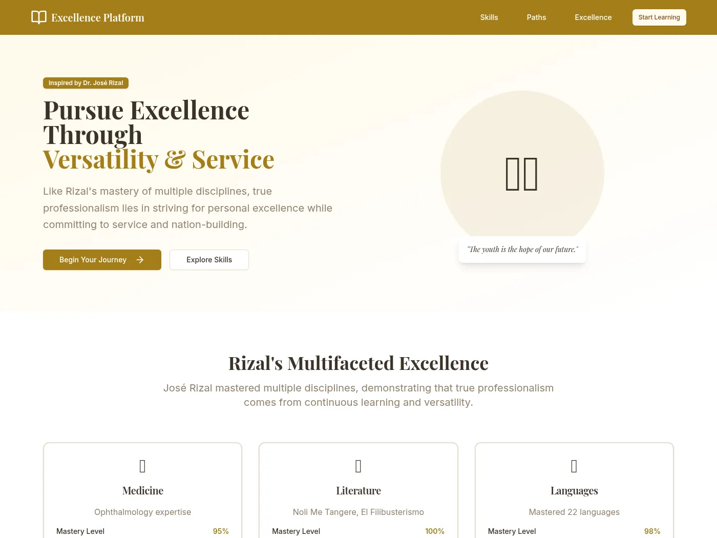 Rizal-Inspired Professionalism Learning Platform