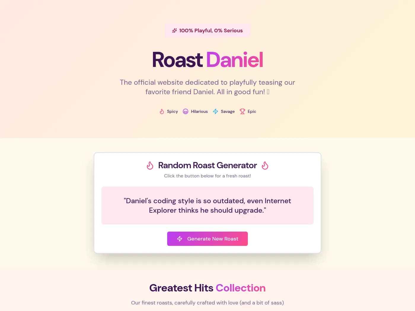 Roast Daniel - Fun Website to Tease Your Friend