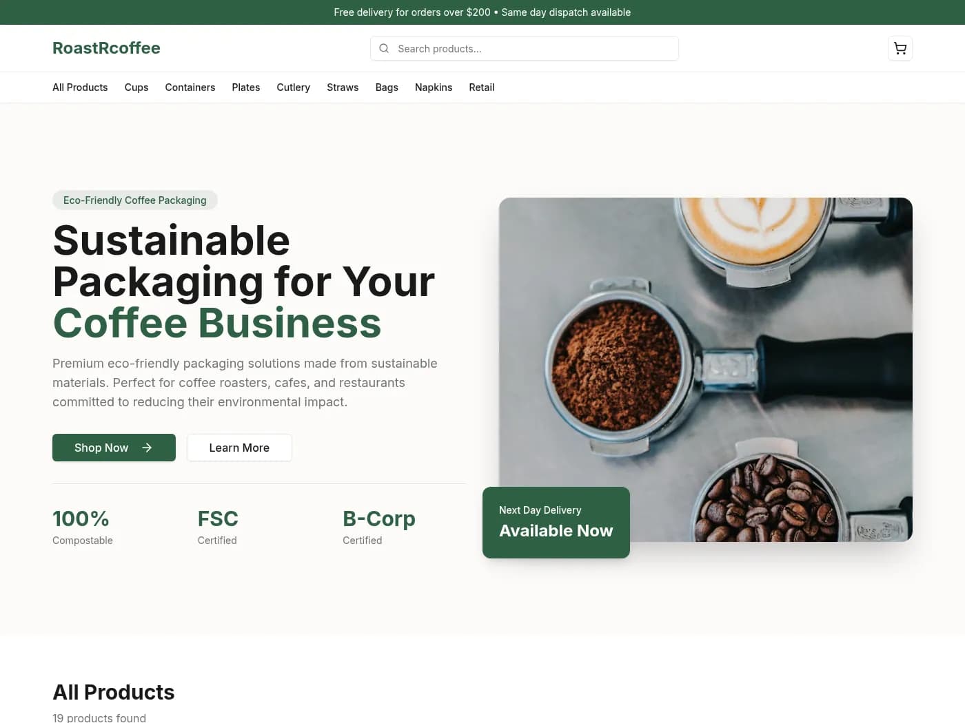 RoastRcoffee E-commerce Site