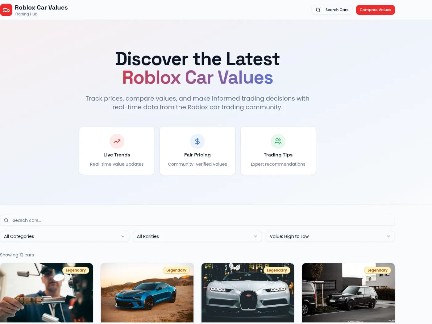 Roblox Car Value Hub